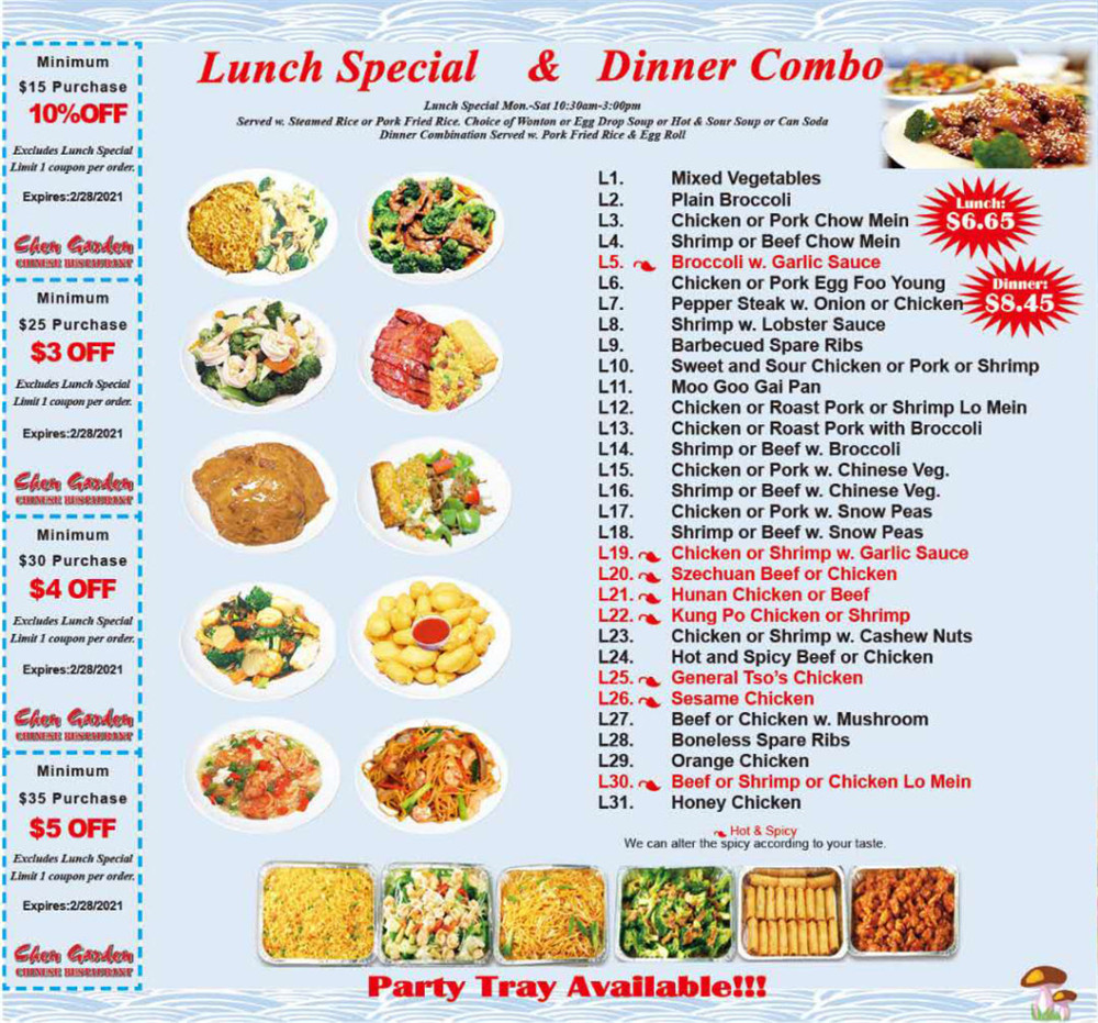 Chen Garden丨Chinese Restaurant丨Online Order丨Scranton丨PA