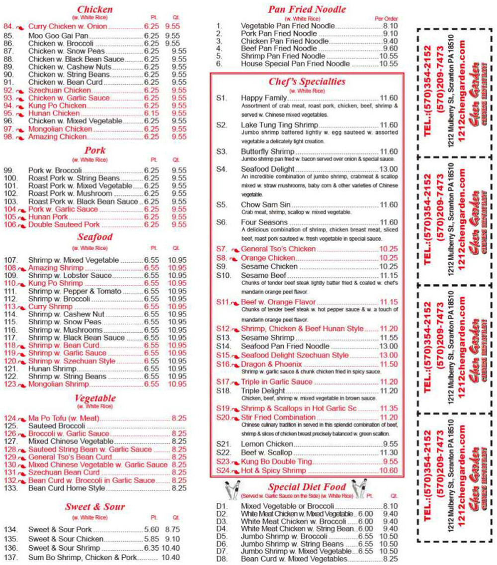 Chen Garden丨Chinese Restaurant丨Online Order丨Scranton丨PA