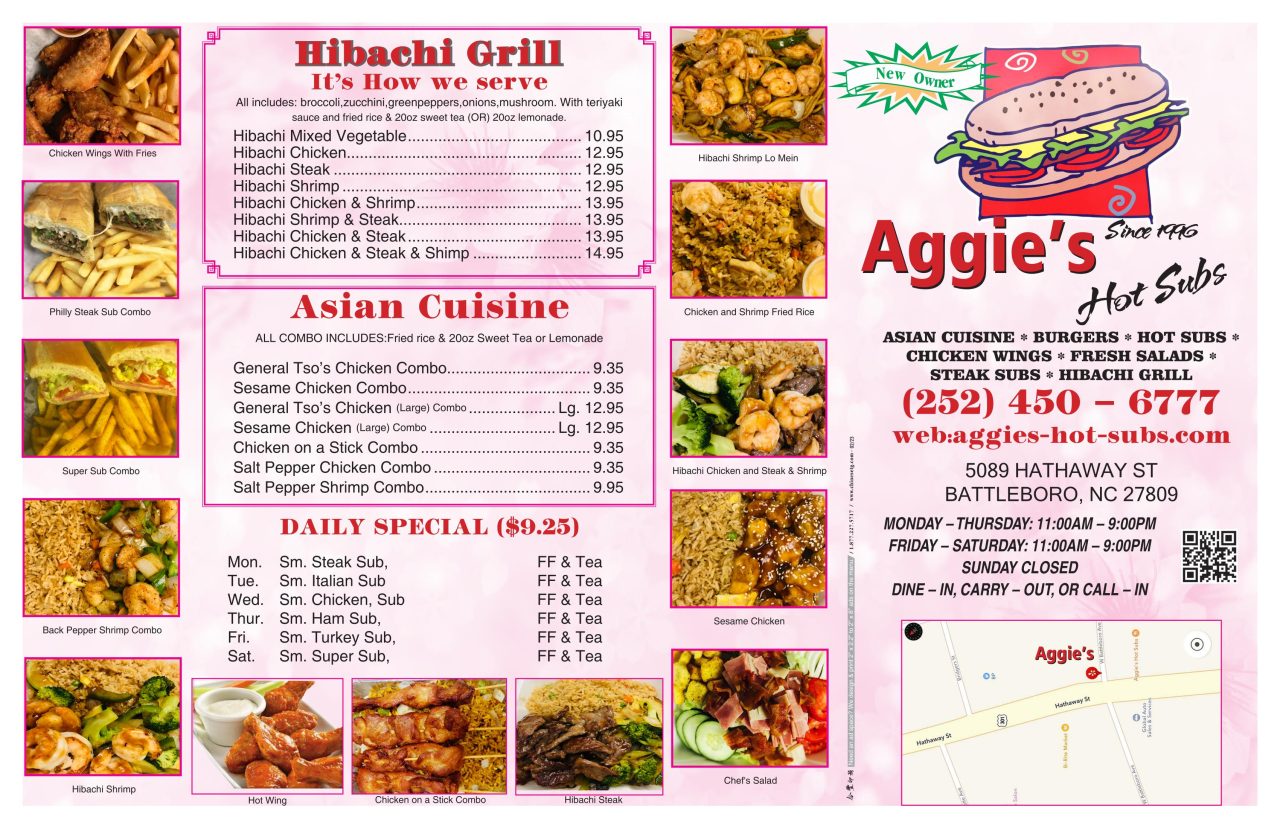 Aggie's Hot Subs - Chinese Restaurant｜Online Order｜Battleboro｜NC