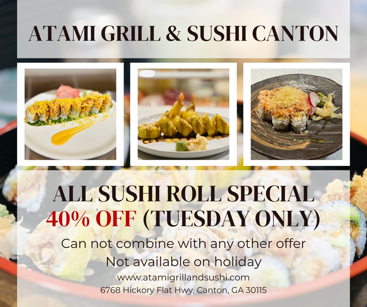 Atami Grill & Sushi Canton - Japanese Restaurant | Online Order ...