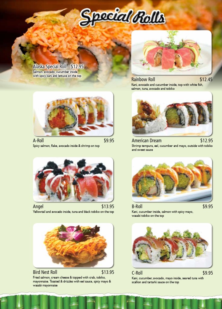 Dine In Menu - BamBoo Ya Japanese Restaurant &Bar