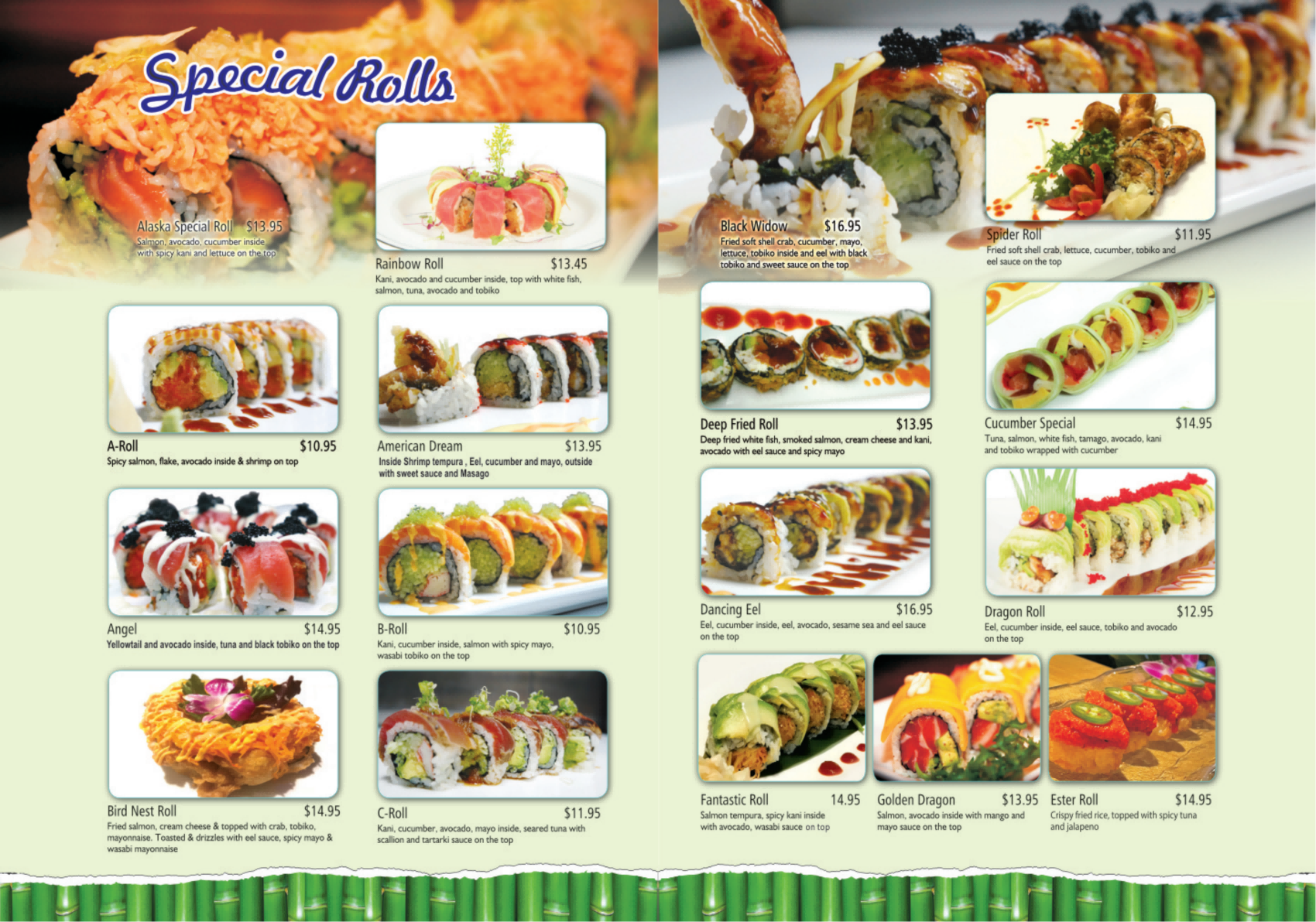 Dine In Menu - BamBoo Ya Japanese Restaurant &Bar