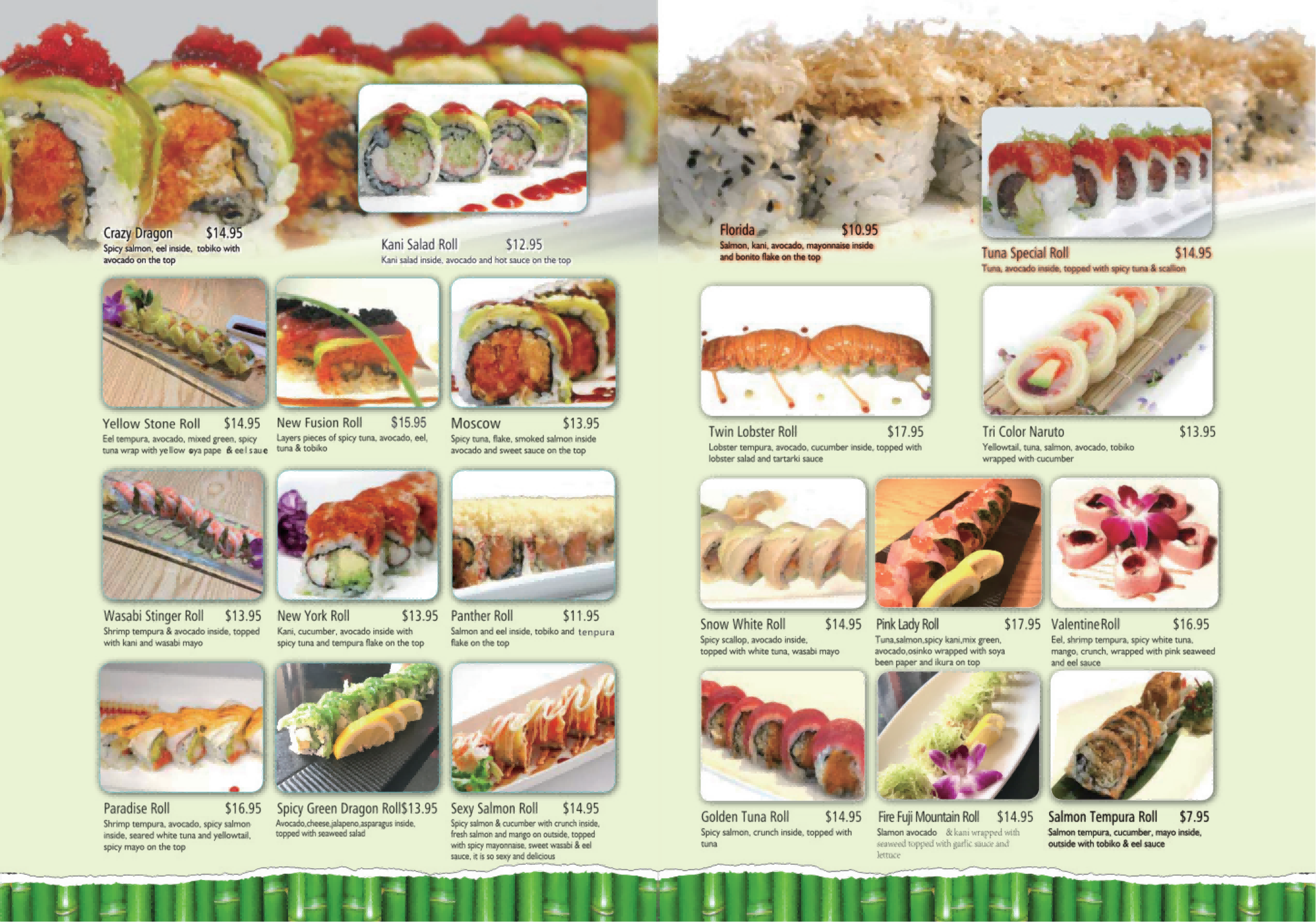 Dine In Menu - BamBoo Ya Japanese Restaurant &Bar