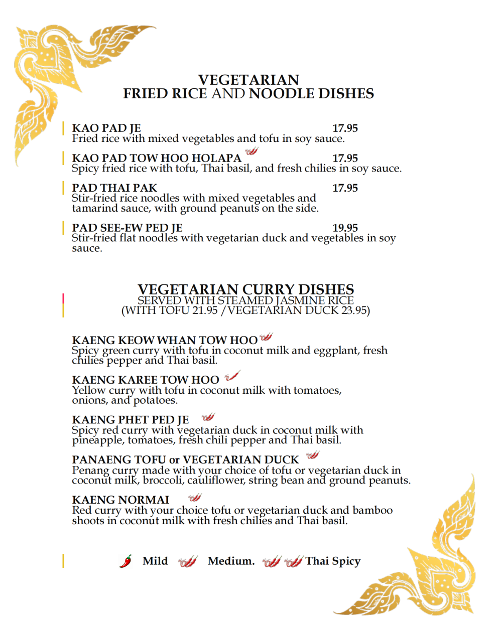 Vegetarian - Bangkok House Authentic Thai