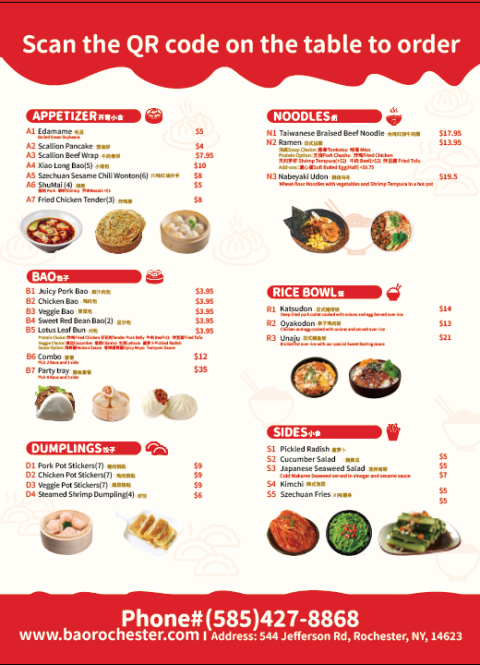 Menu - Bao Kitchen