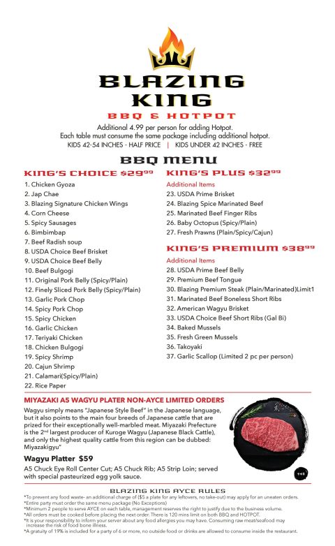 Blazing King BBQ & HOT POT - Korean Barbecue Restaurant | Online Order ...