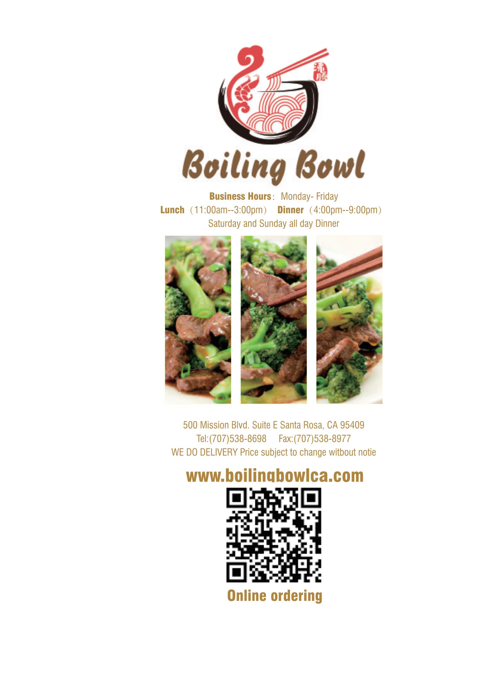 Boiling Bowl - Chinese Restaurant | Online Order | Santa Rosa | CA