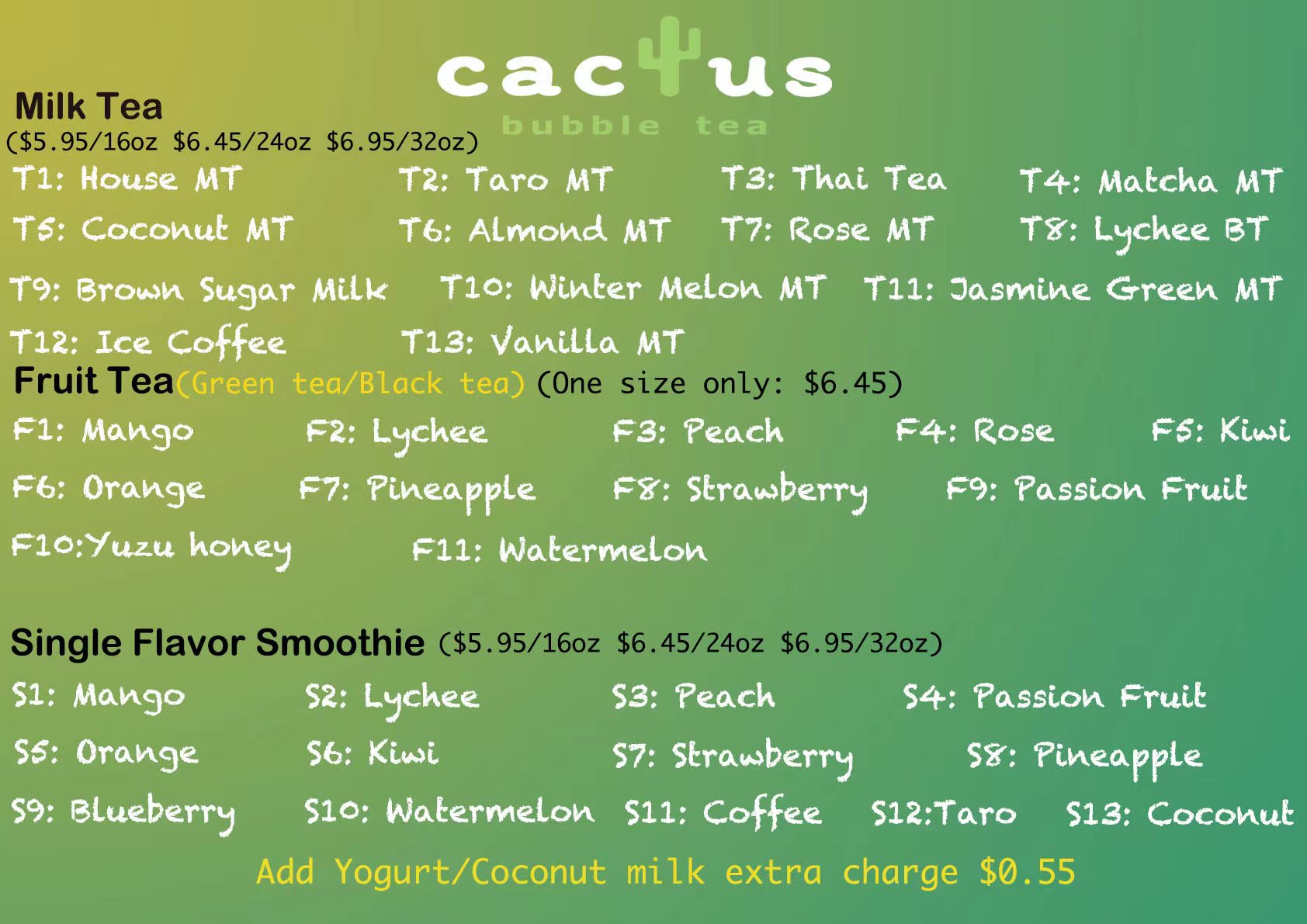 Cactus Bubble Tea｜Online Order｜Las Vegas｜NV