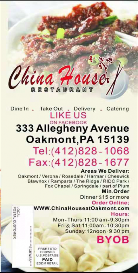 China House - Chinese Restaurant｜Online Order｜Oakmont｜PA