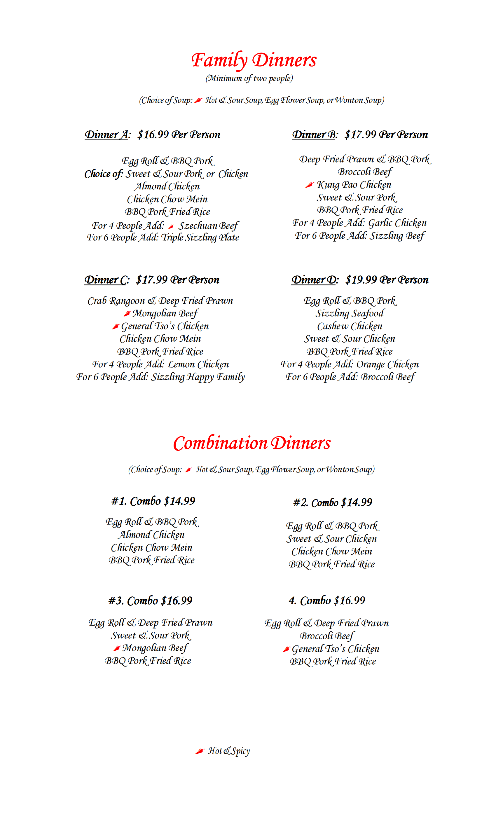 Menu - Chopsticks House