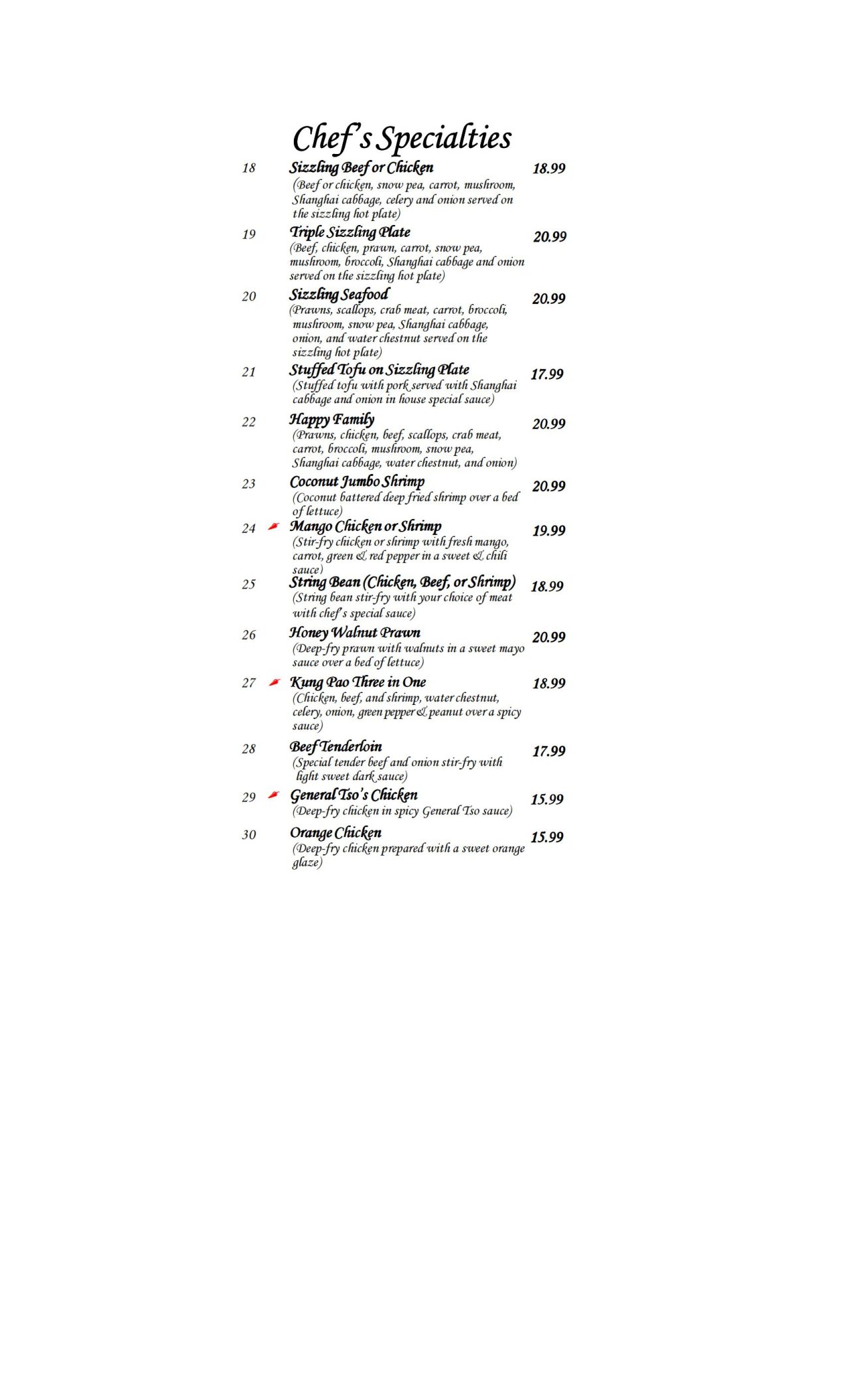 Menu - Chopsticks House