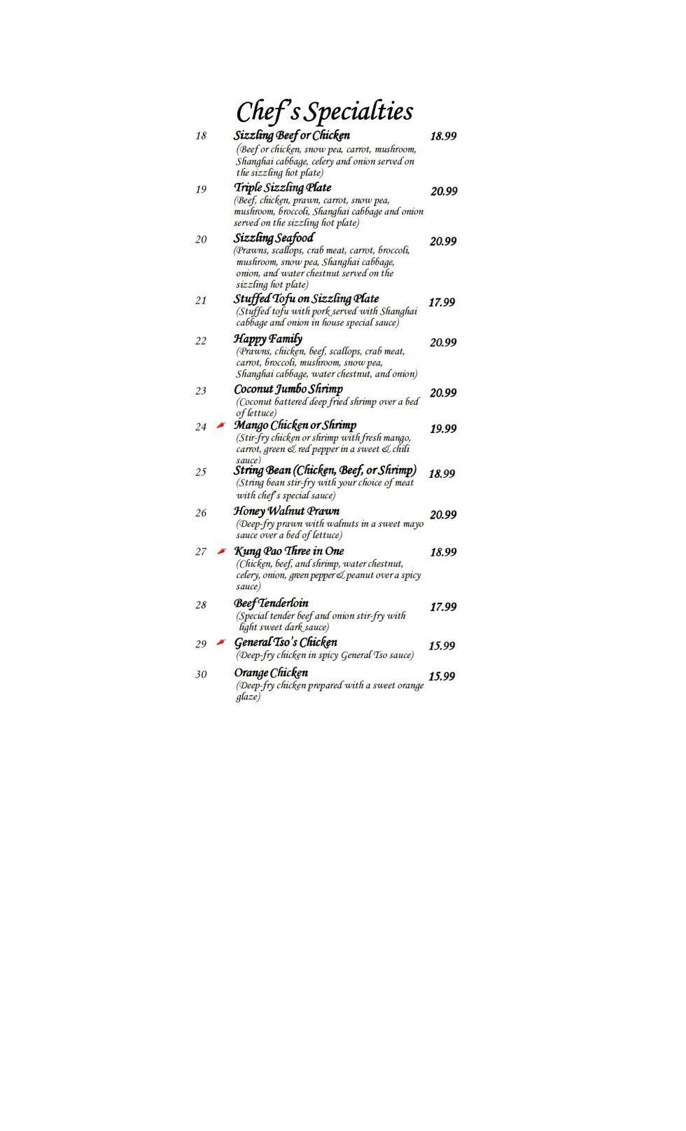 Menu - Chopsticks House
