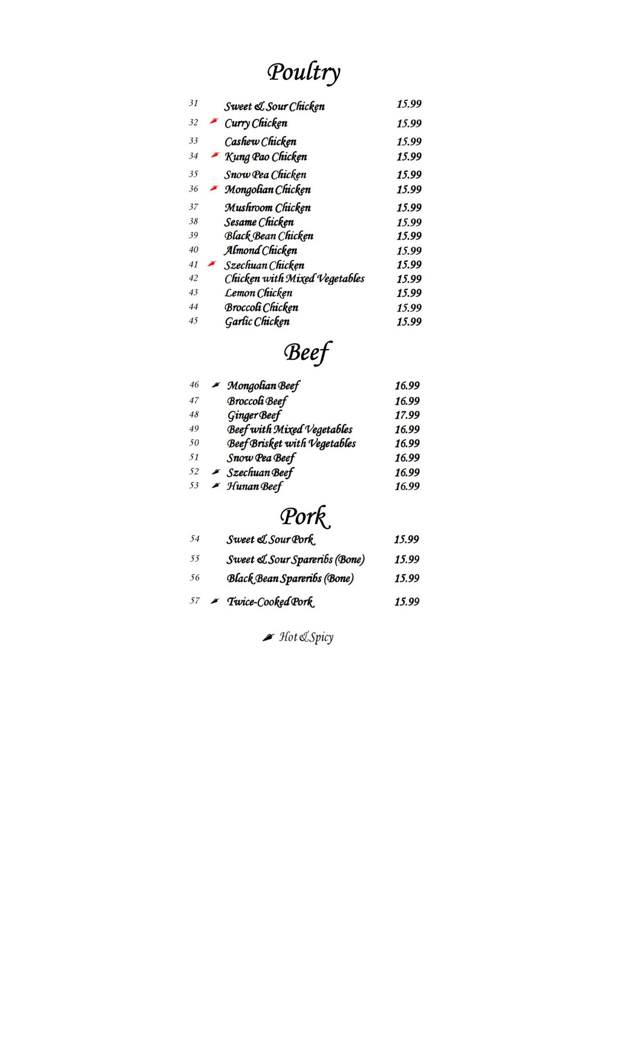 Menu - Chopsticks House