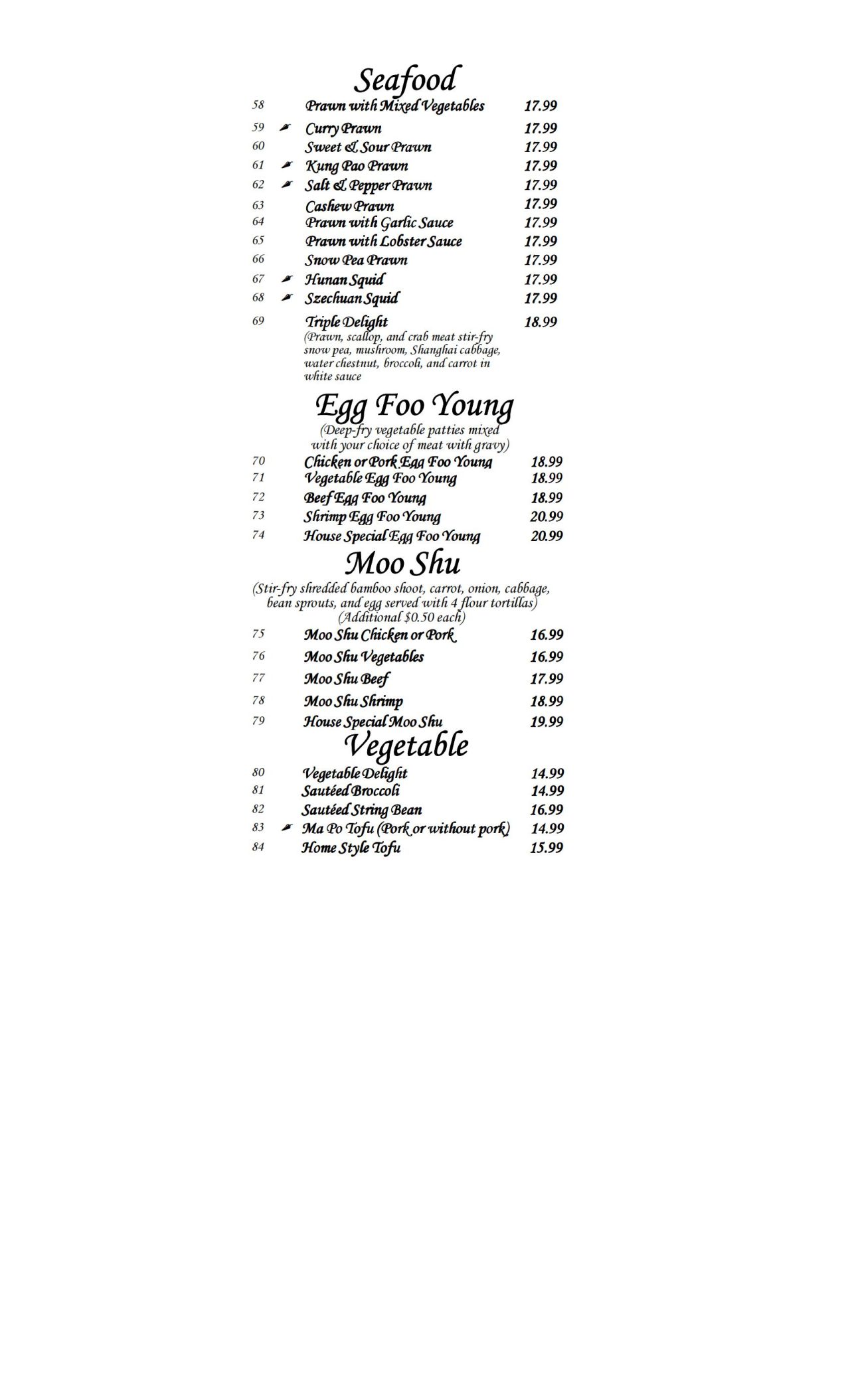 Menu - Chopsticks House