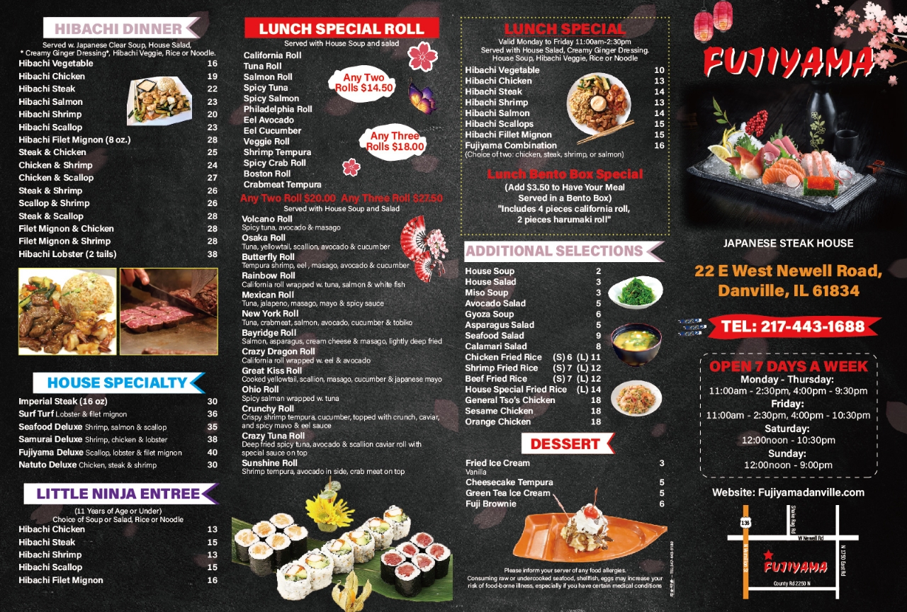 Fujiyama Japanese Steakhouse｜Online Order｜Danville｜IL