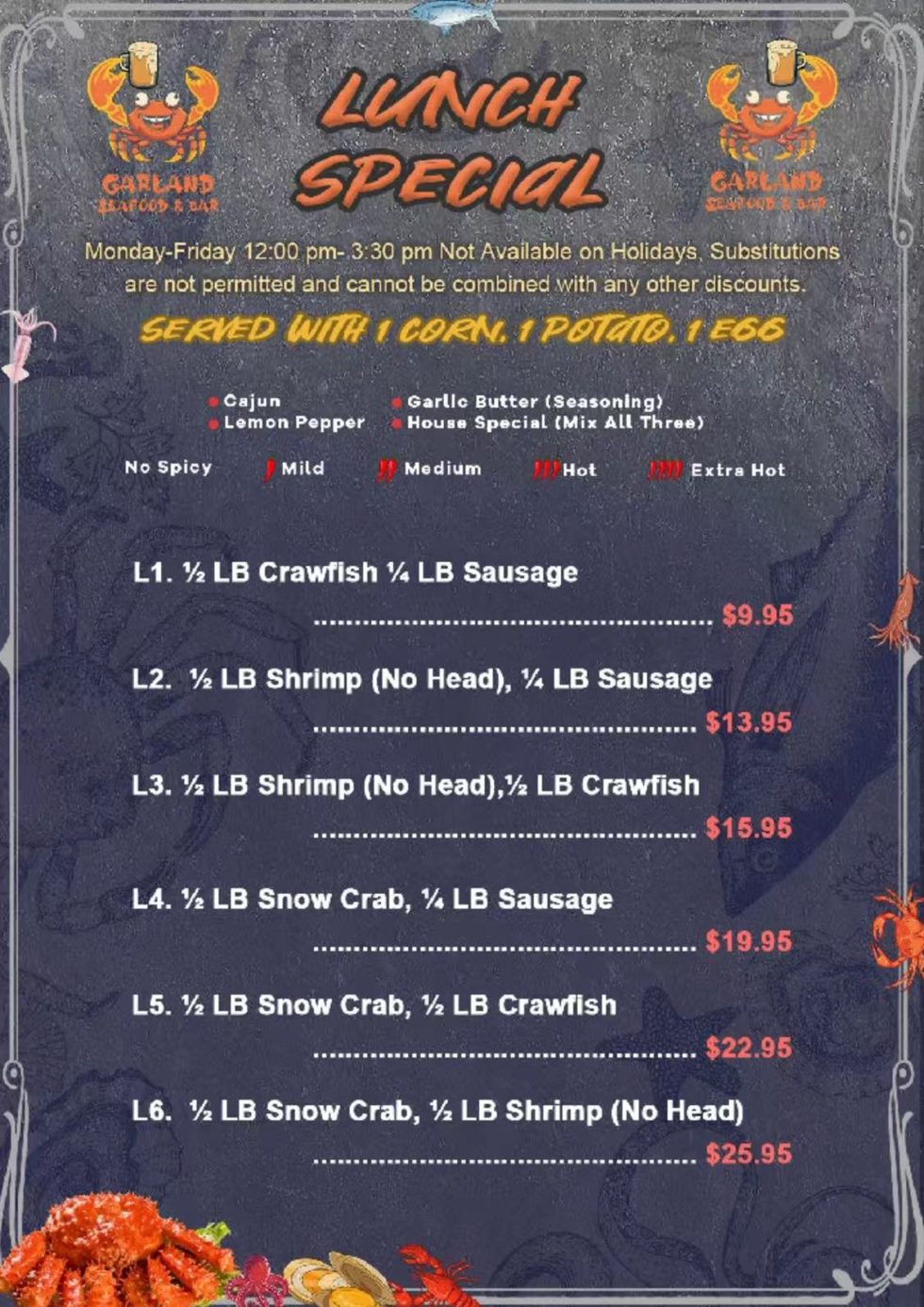 Garland Seafood & Bar - Seafood Restaurant | Online Order | Garland | TX