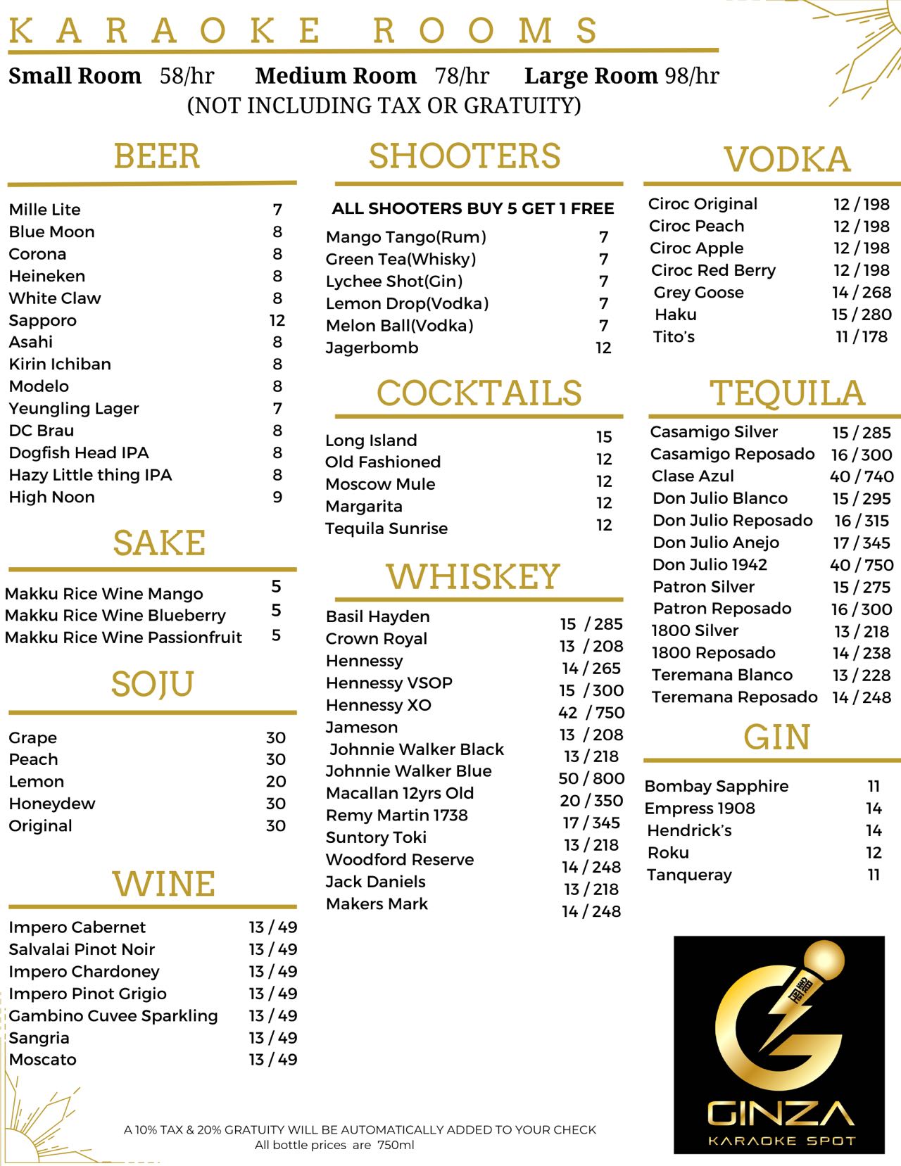 Menu - Ginza BBQ Lounge & Karaoke Spot