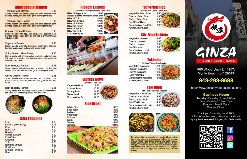 Menu - Ginza