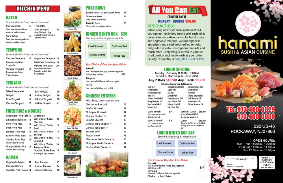Hanami Sushi & Asian Cuisine | Online Order | Rockaway | NJ