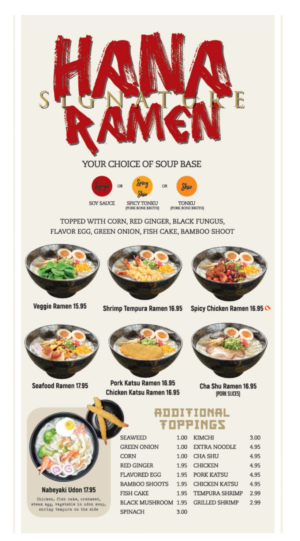Menu - Hana Ramen Sushi