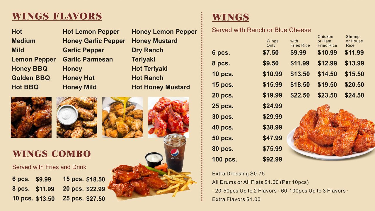 Menu - Hibachi & Wings Express
