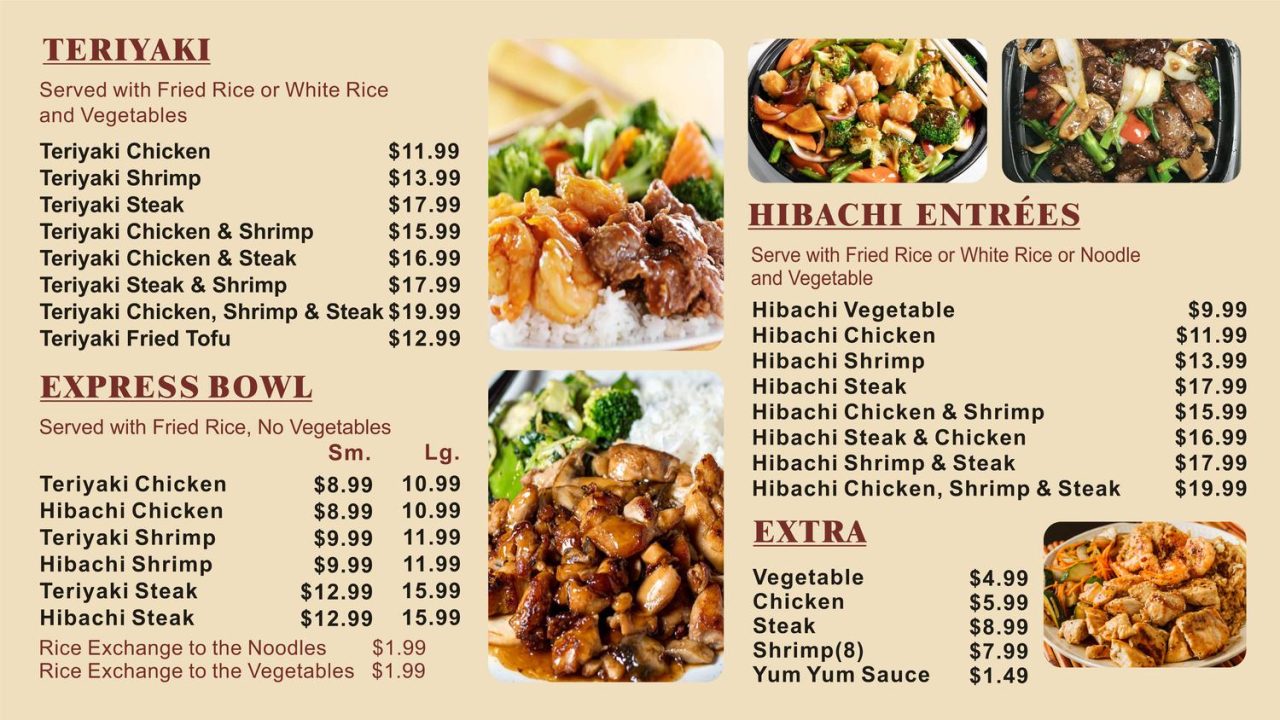 Menu - Hibachi & Wings Express