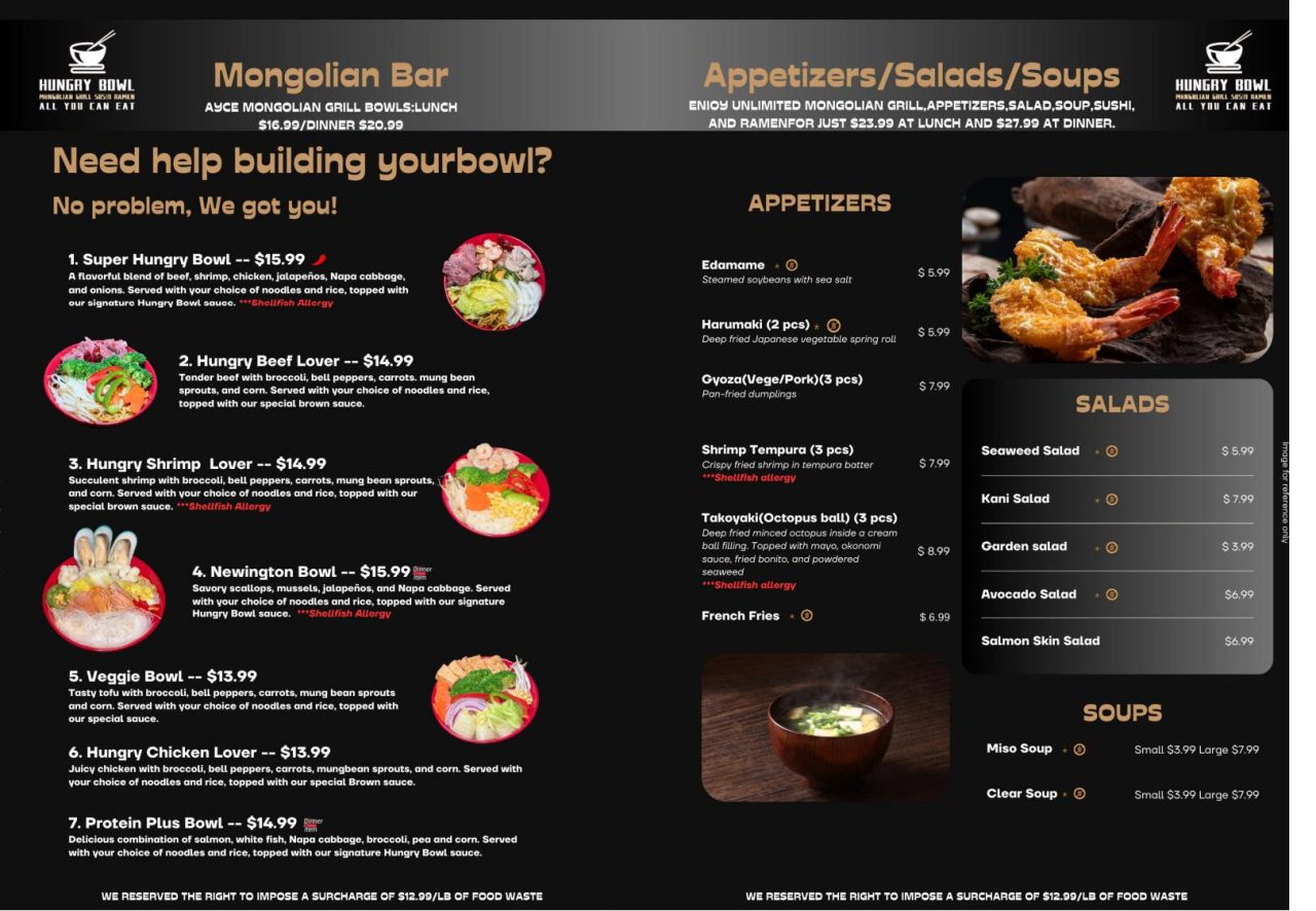Menu - Hungry Bowl