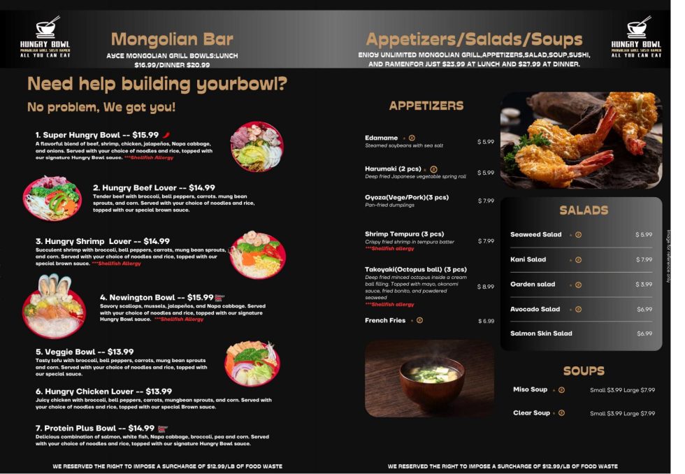 Menu - Hungry Bowl