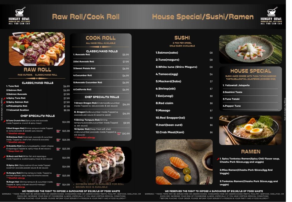 Menu - Hungry Bowl