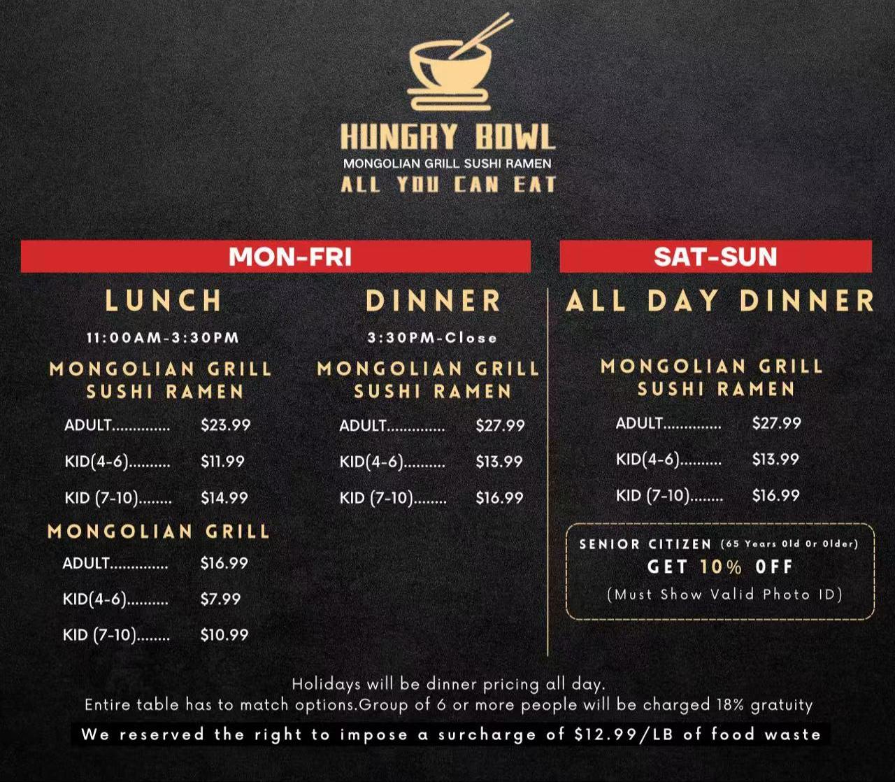 Menu - Hungry Bowl