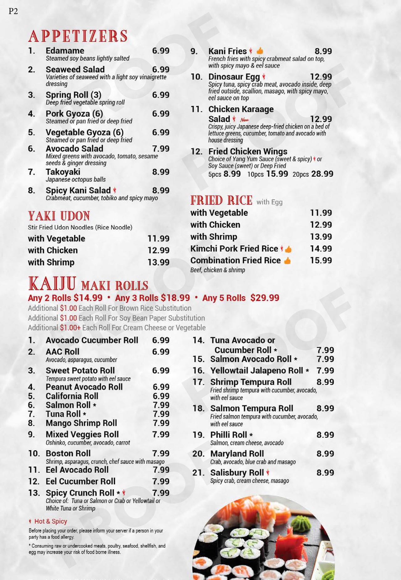 Menu - Kaiju Sushi & Ramen Bar