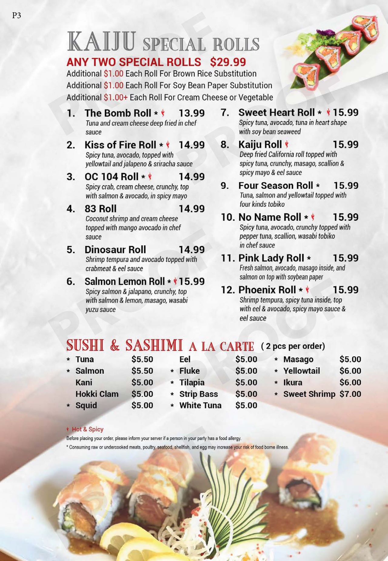 Menu - Kaiju Sushi & Ramen Bar