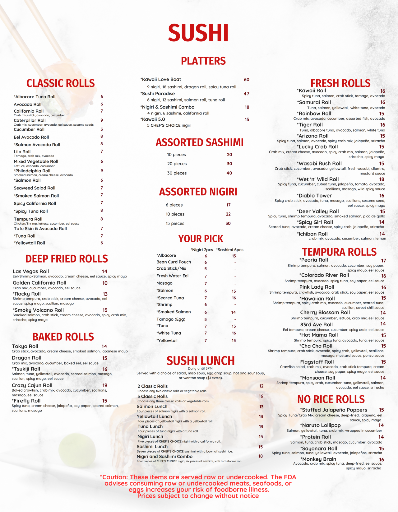 Sushi Bar • Chinese Food Restaurant • Asian Cuisine | KAWAII