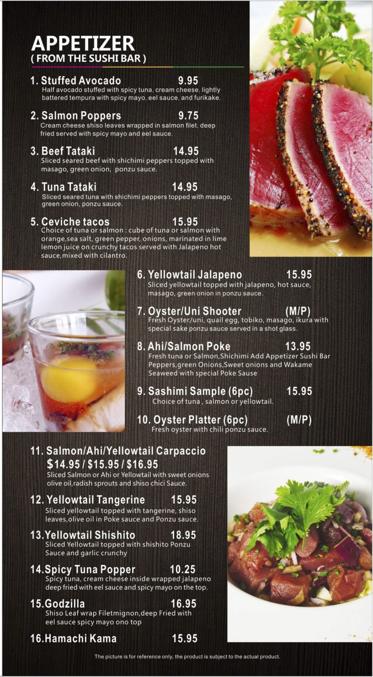 Menu - Kizuna Japanese Restaurant