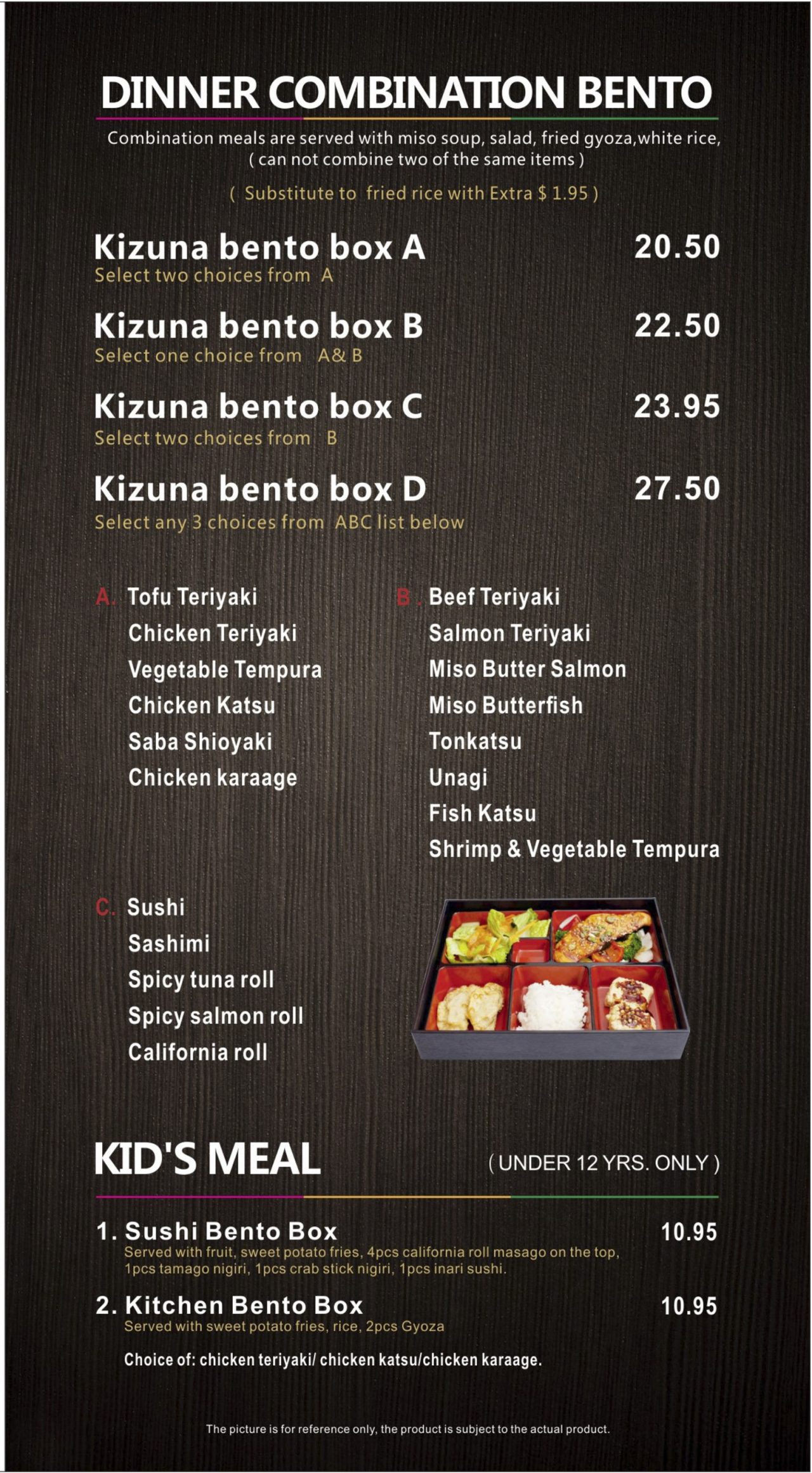 Menu - Kizuna Japanese Restaurant