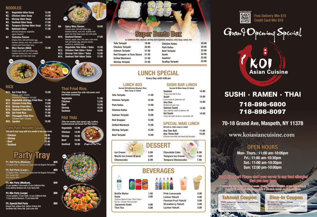 Menu - Koi Asian Cuisine Inc.