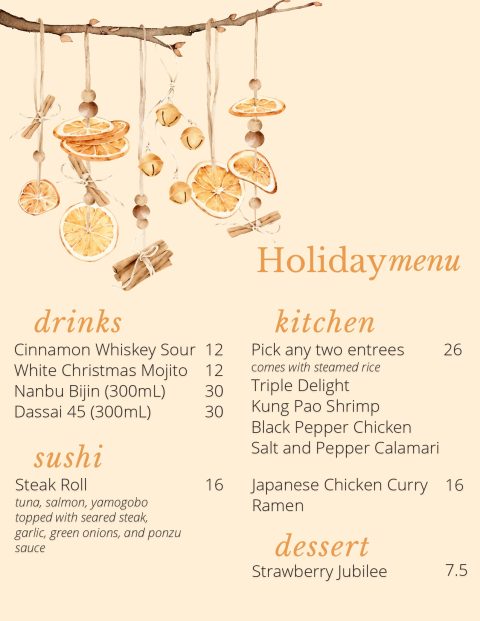 Menu - Kyu Japanese Steakhouse & Sushi Bar