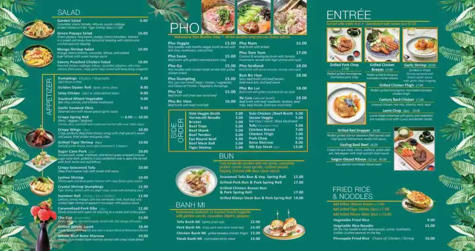 Menu - Lau Vietnamese Pho