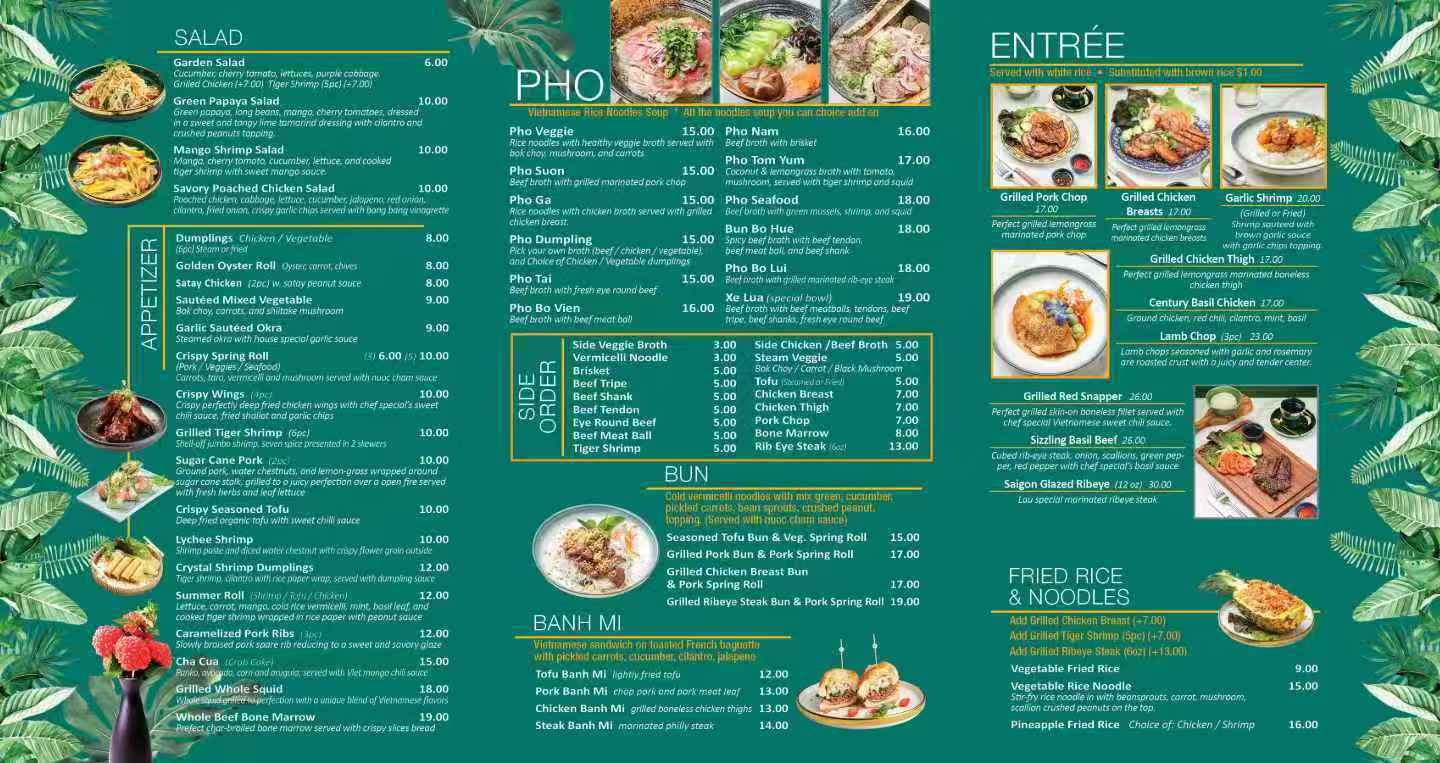 Menu - Lau Vietnamese Pho