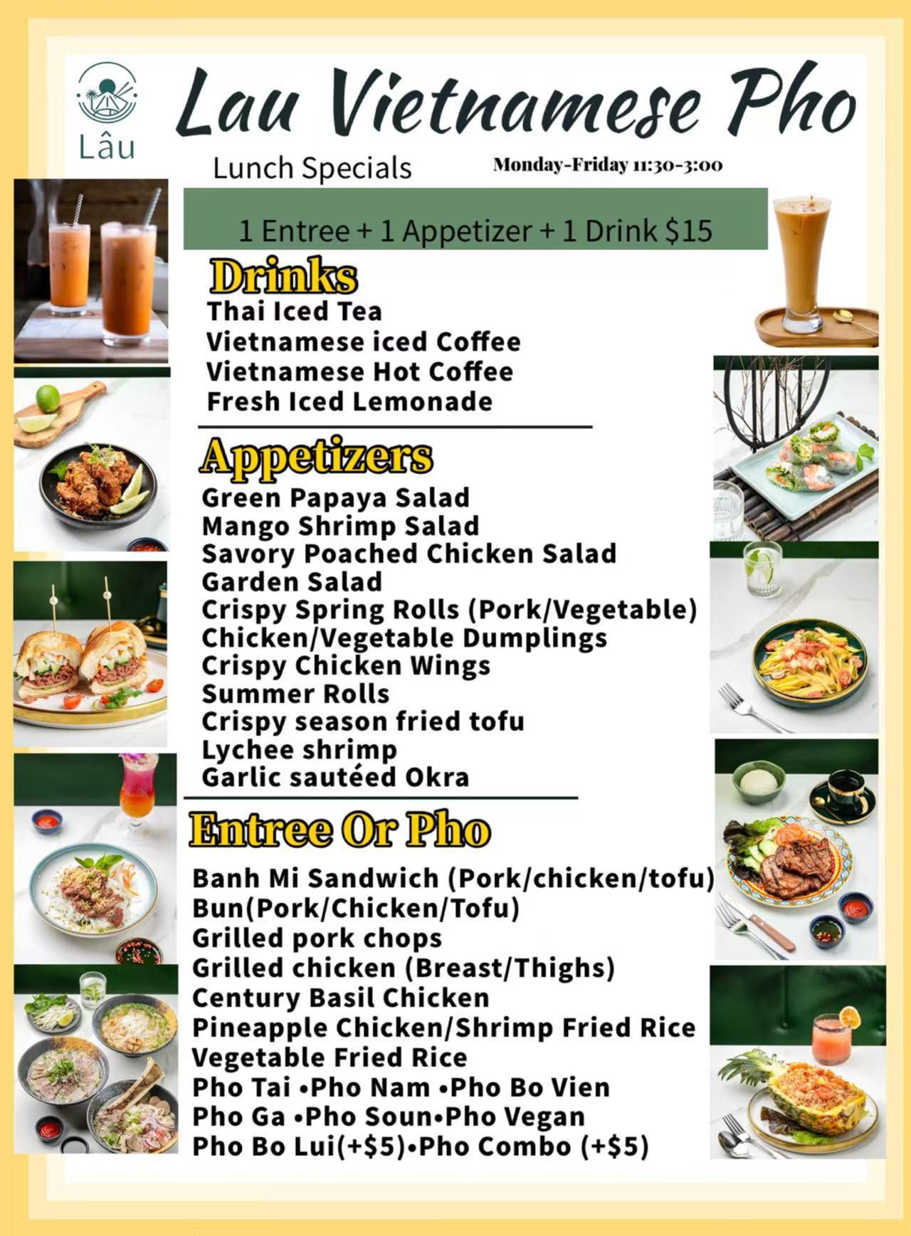 Menu - Lau Vietnamese Pho