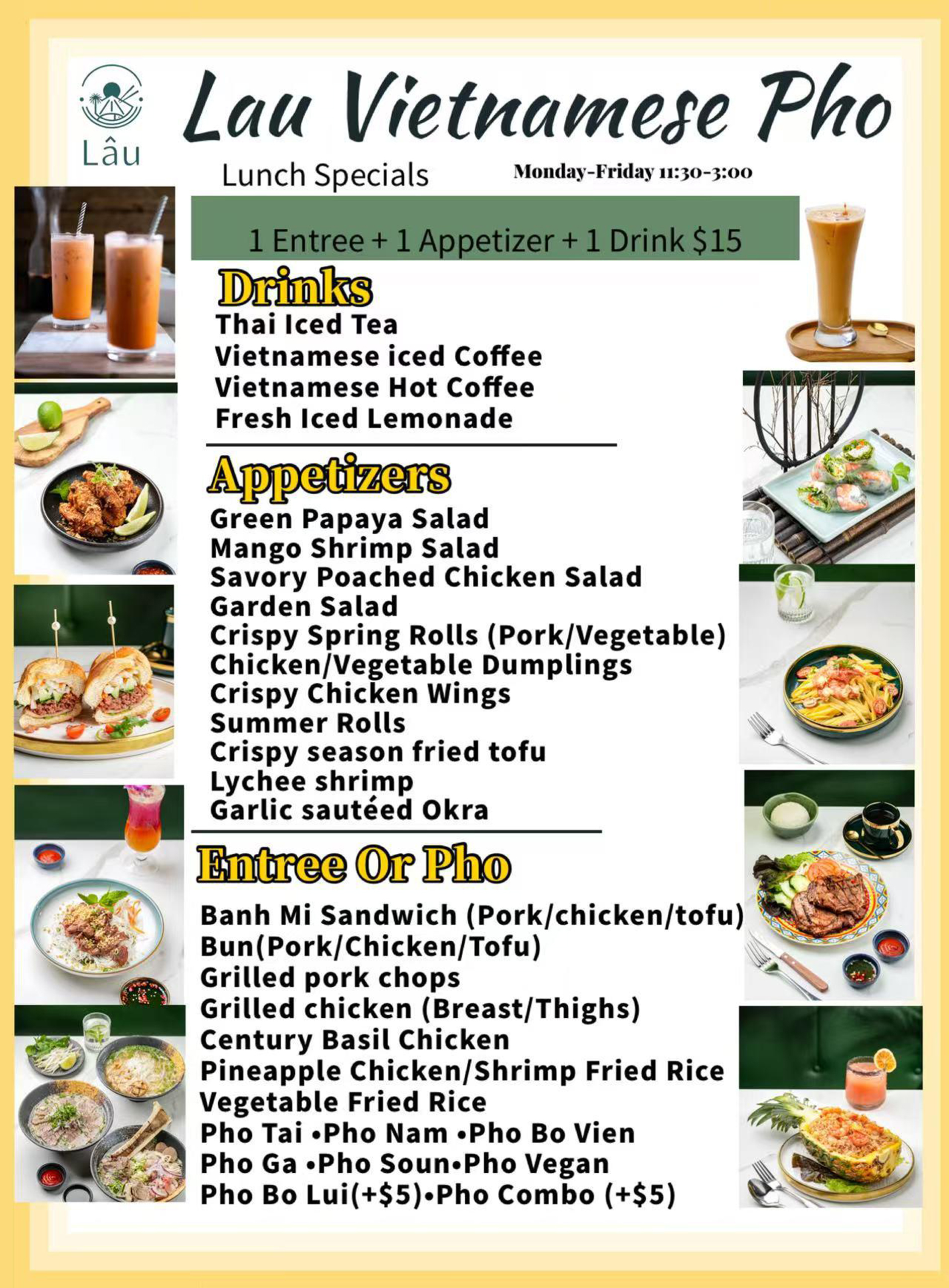 Menu - Lau Vietnamese Pho