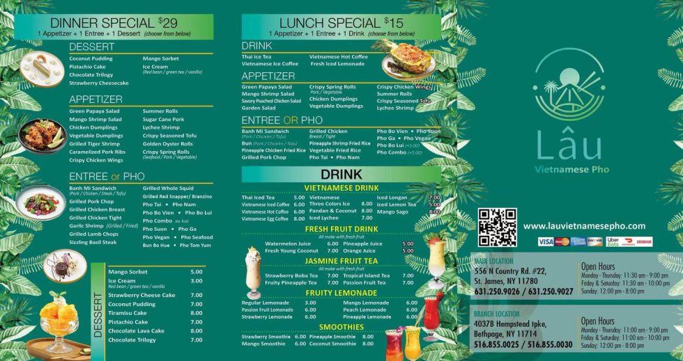 Menu - Lau Vietnamese Pho