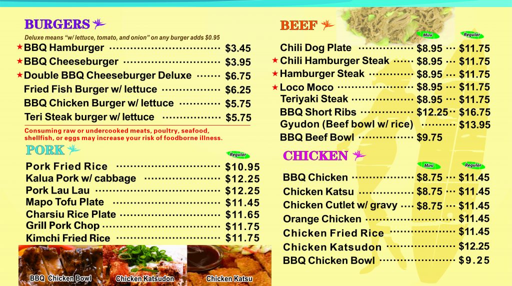 Menu - L&L Hawaiian BBQ