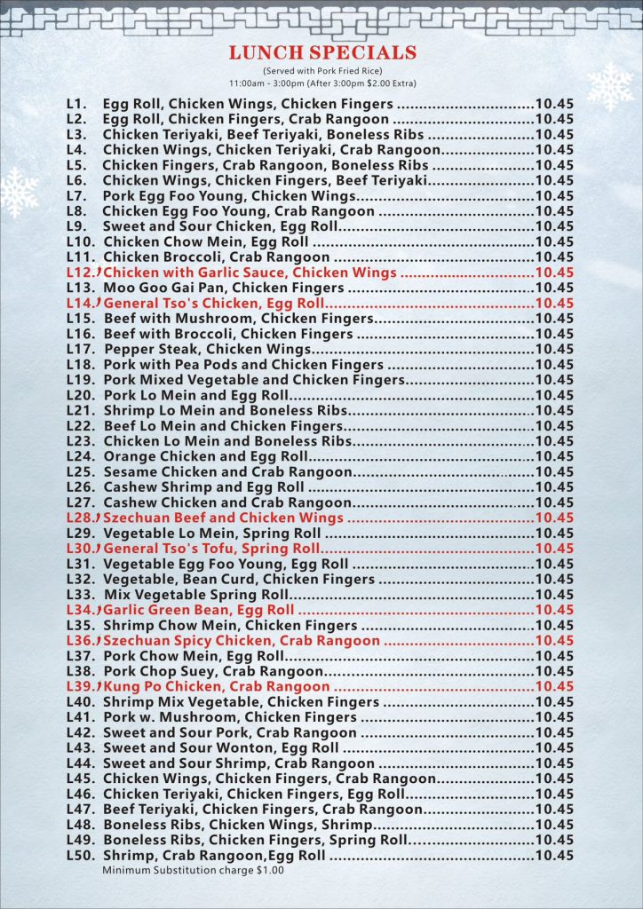 Menu - Lucky Fortune