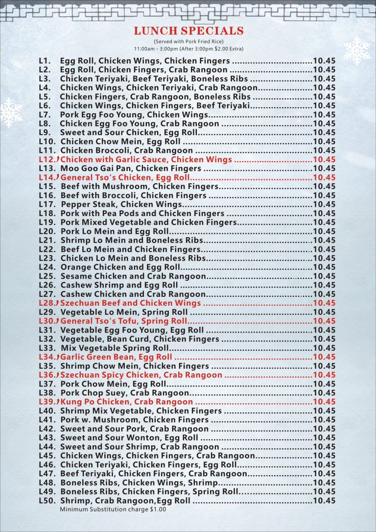 Menu - Lucky Fortune