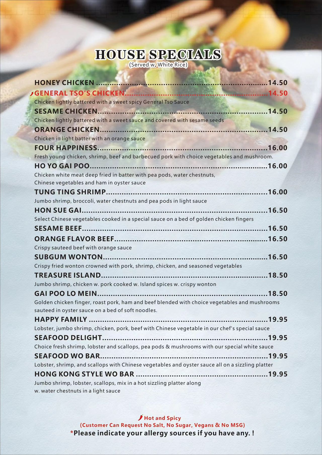 Menu - Lucky Fortune