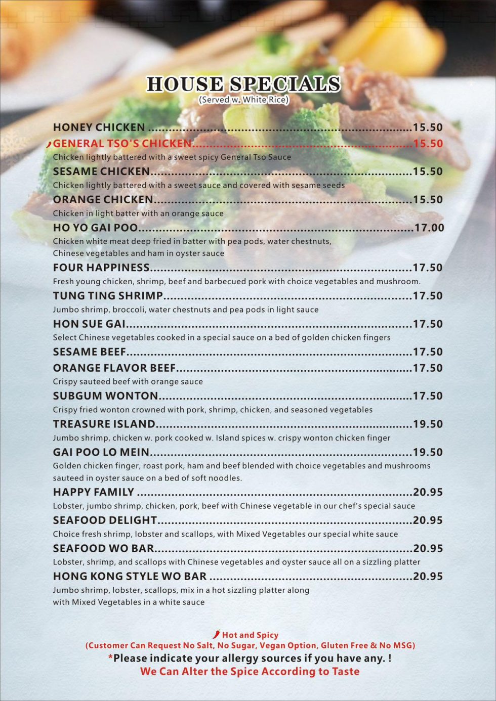 Menu - Lucky Fortune