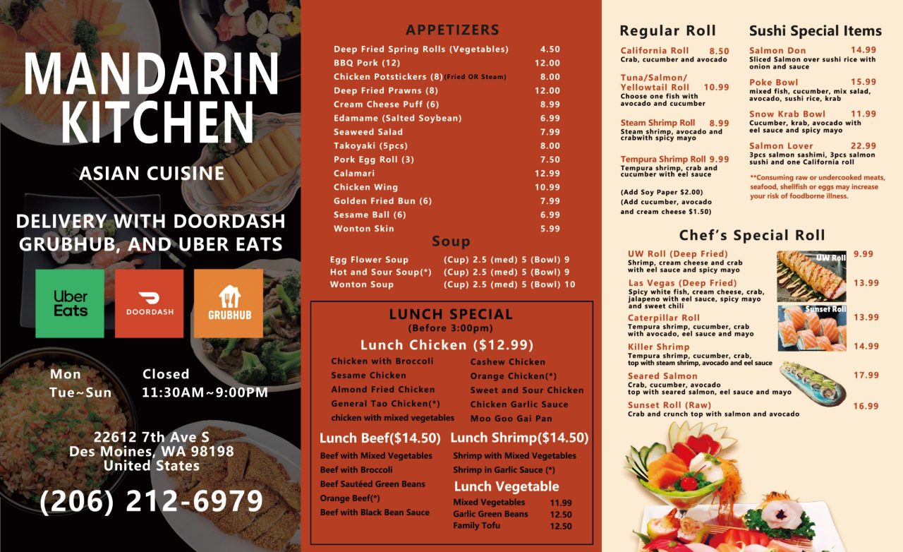 Menu - Mandarin Kitchen