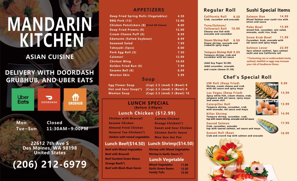 Menu - Mandarin Kitchen