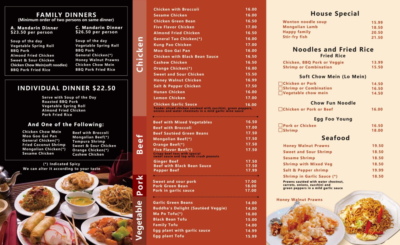 Menu - Mandarin Kitchen